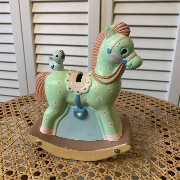 Enesco | Other | Vintage Enesco Ceramic Rocking Horse Coin Bank | Poshmark